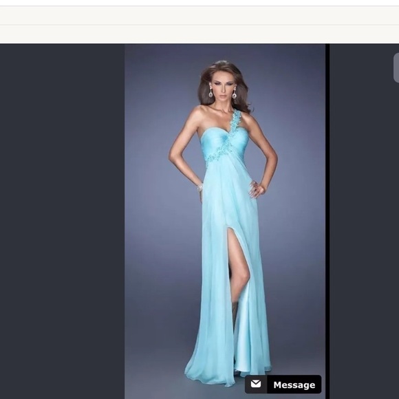 La Femme | Dresses | Prom La Femme Lacey One Shoulder Gown Light Mint ...